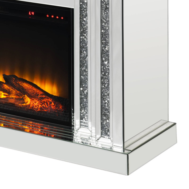 Mercer41 Kary 47.6'' W Mirrored Electric Fireplace | Wayfair