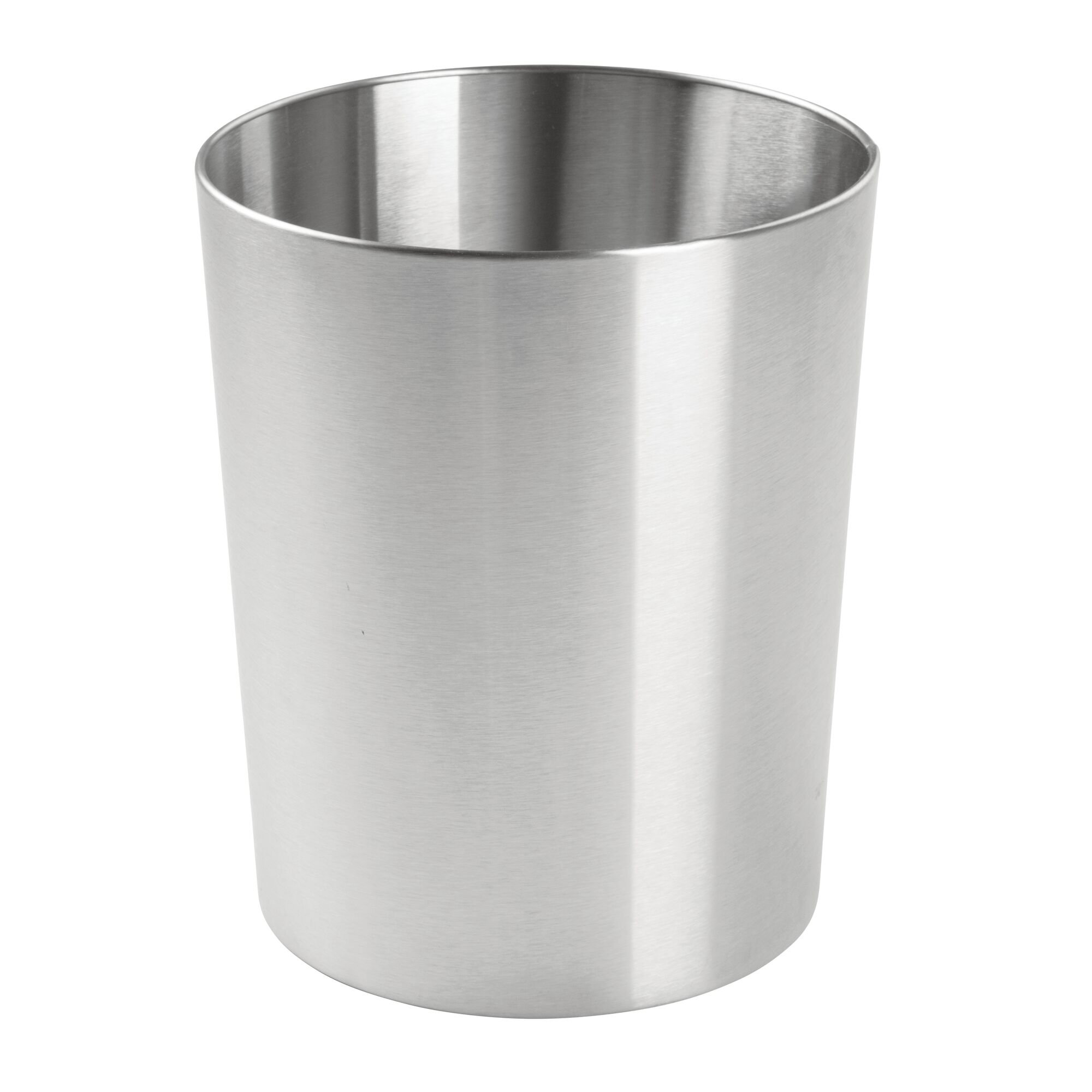 iDesign Patton Round Metal Waste Basket, 8" x 8" x 9.7", Brushed ...