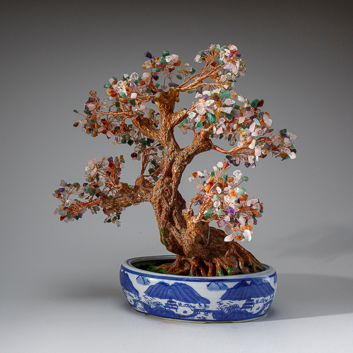 Astro Gallery of Gems Genuine Multi Gemstone Bonsai Tree in Oval ...