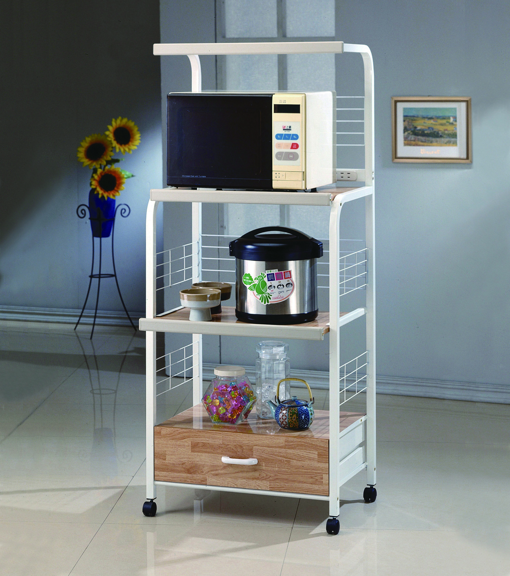 Ebern Designs Kitchen Shelf On Casters - Metal | Wayfair