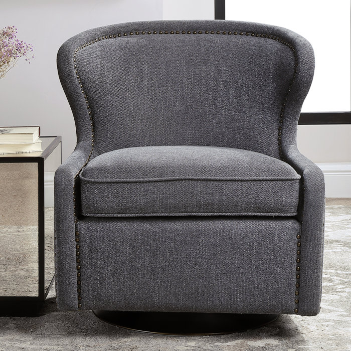 Red Barrel Studio® Upholstered Swivel Wingback Chair | Wayfair