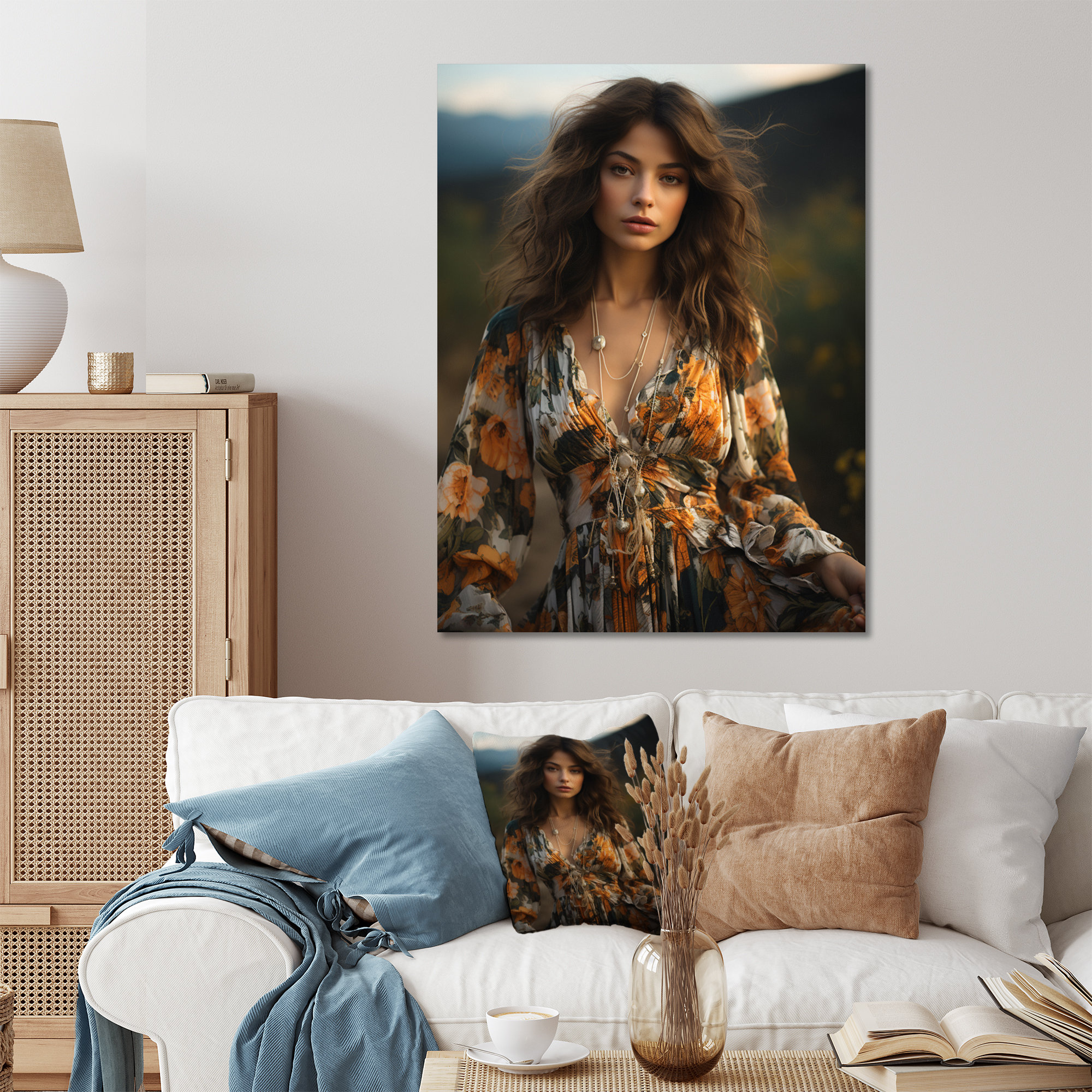 Red Barrel Studio® Female Model in the Country I - Fashion Woman Metal ...