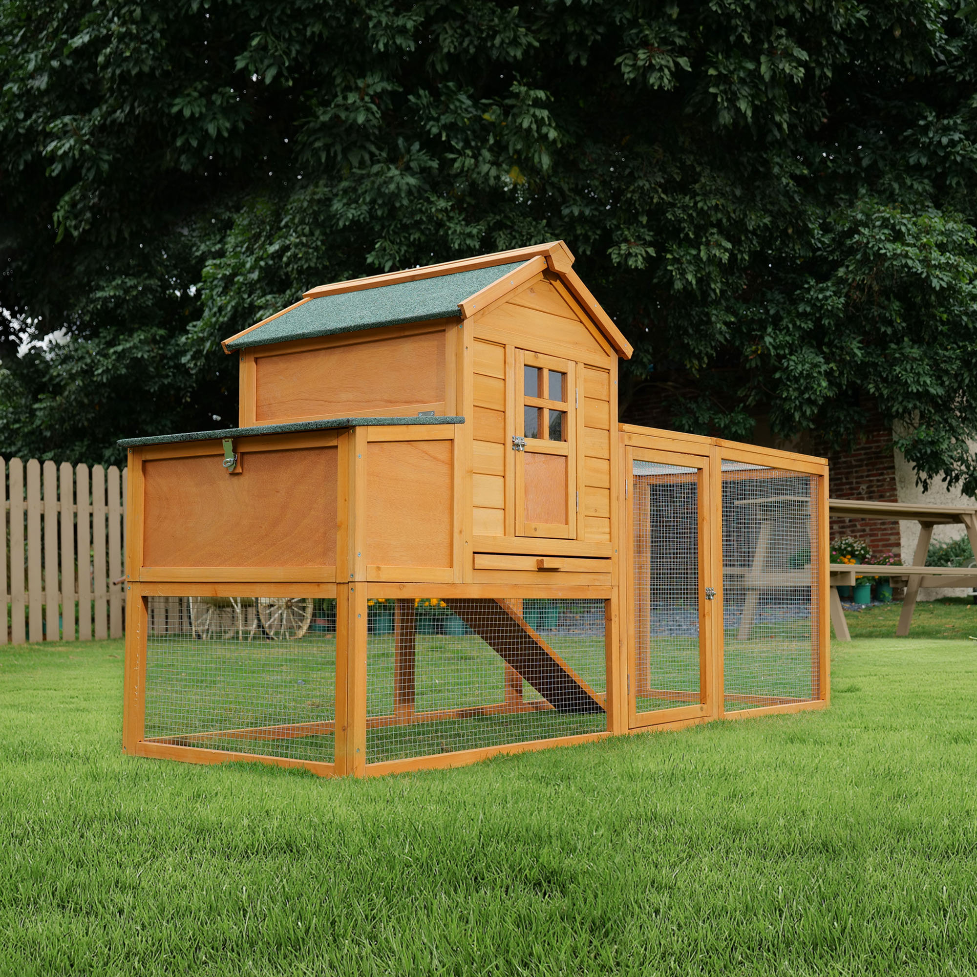 Ophelia & Co. 79" Large Chicken Coop Hen House Wooden Chicken House ...
