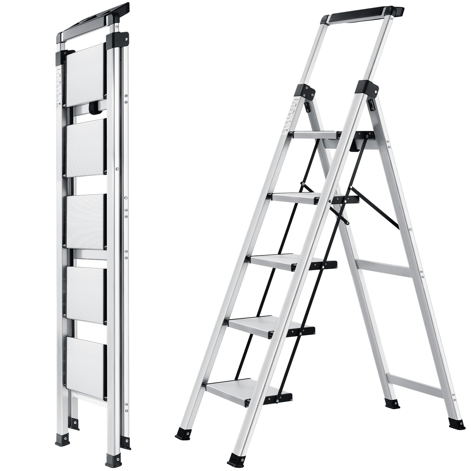 WFX Utility™ 5 - Step Metal Lightweight Folding Step Ladder | Wayfair