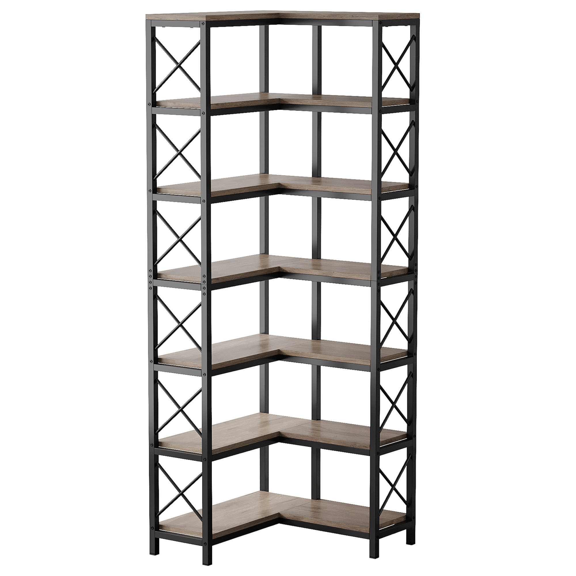 17 Stories 79.53" Tall 7-Tier Large Corner Bookshelf | Wayfair