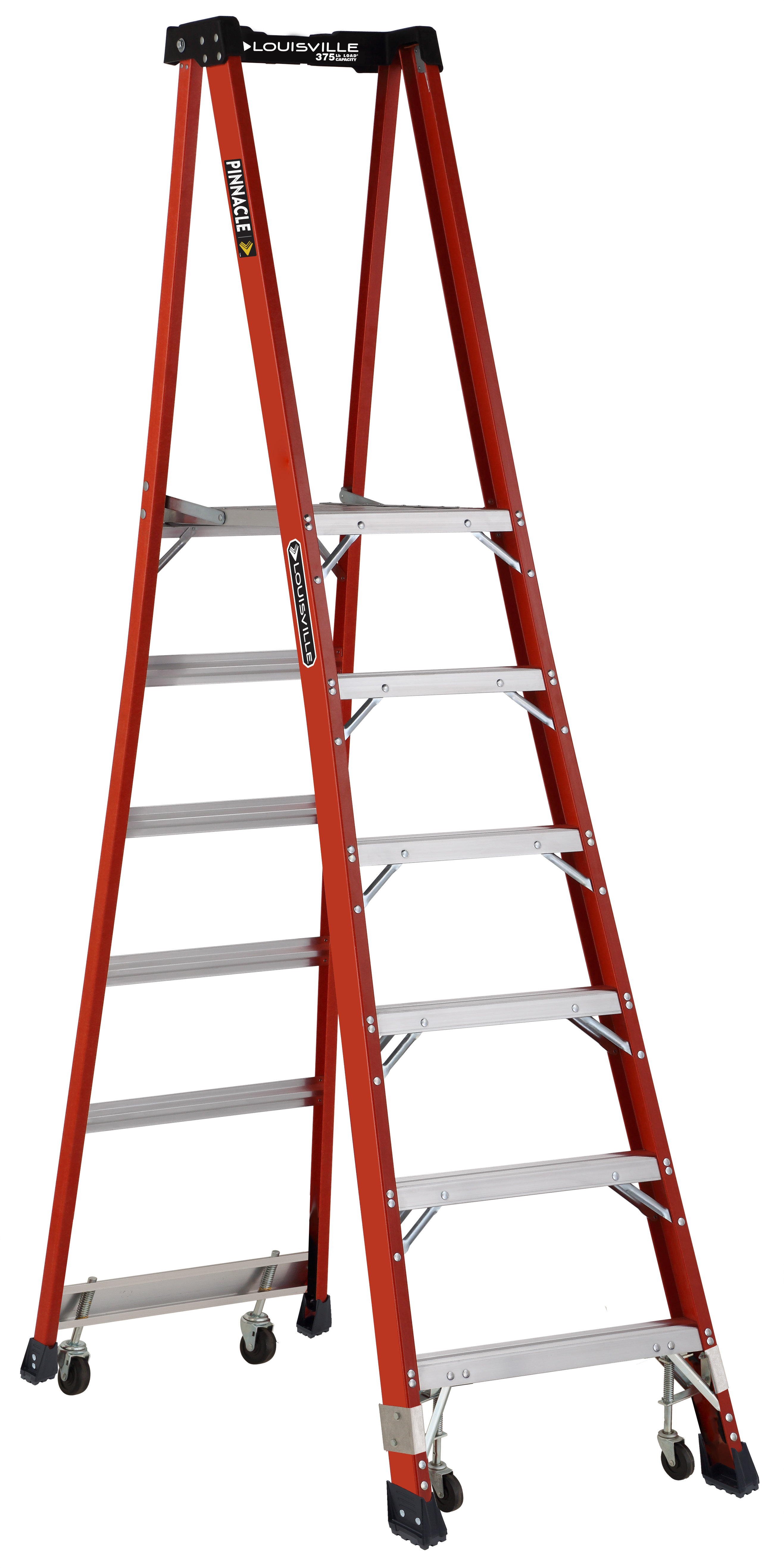 Louisville Ladder 6 ft. Fiberglass Pinnacle Platform Ladder with 375 ...