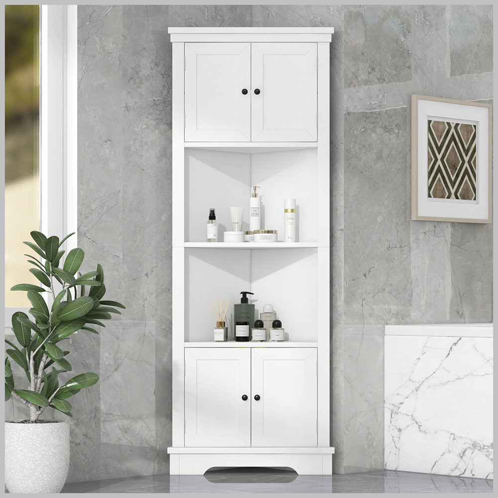 Lark Manor™ Modern Corner Cabinet with Doors and Adjustable Shelf ...