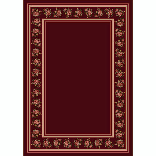 Milliken Design Center Rosalie Cranberry Floral Bordered Area Rug ...
