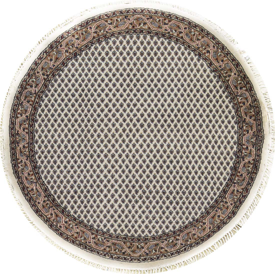 Bokara Rug Co., Inc. Hand-Knotted High-Quality Cream Round Area Rug ...