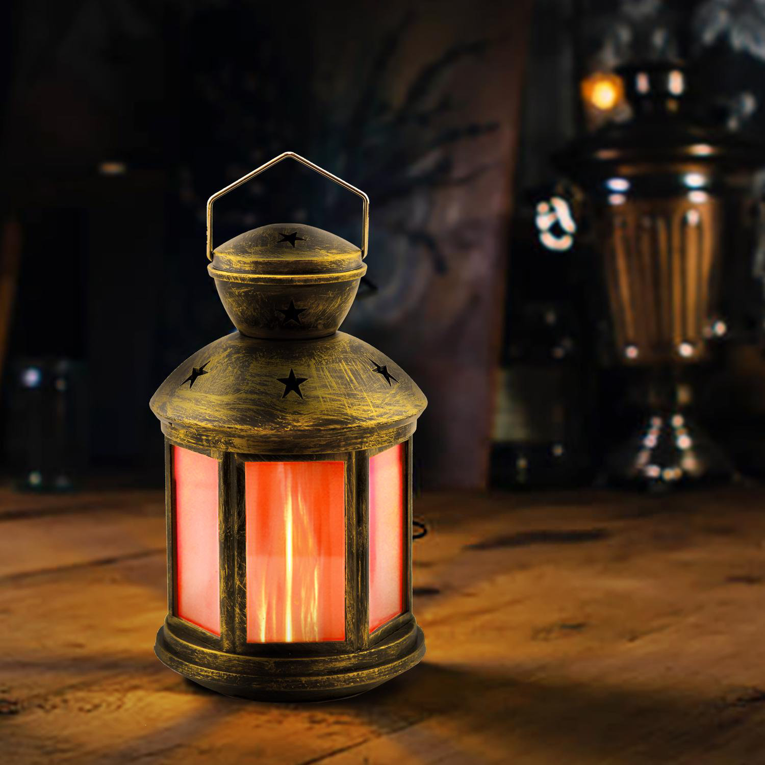 Blazing Ledz 8.5 In. Plastic Colonial Flicker Flame Flameless Lantern ...