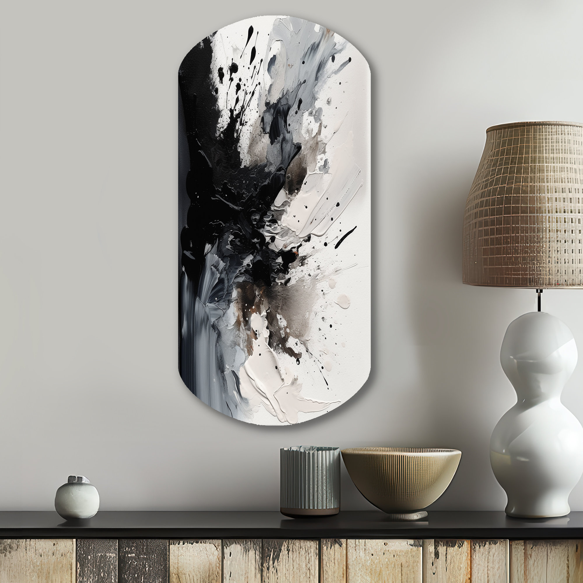 Ivy Bronx Sreeja - Abstract Painting Cylinder Shape Irregular Metal ...