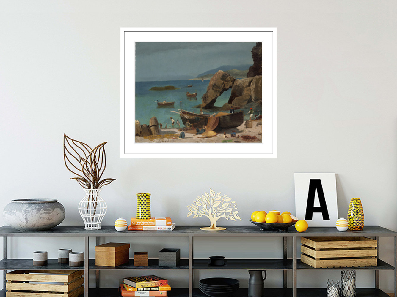 Canora Grey Capri Beach by Albert Bierstadt -Framed Giclee Print | Wayfair
