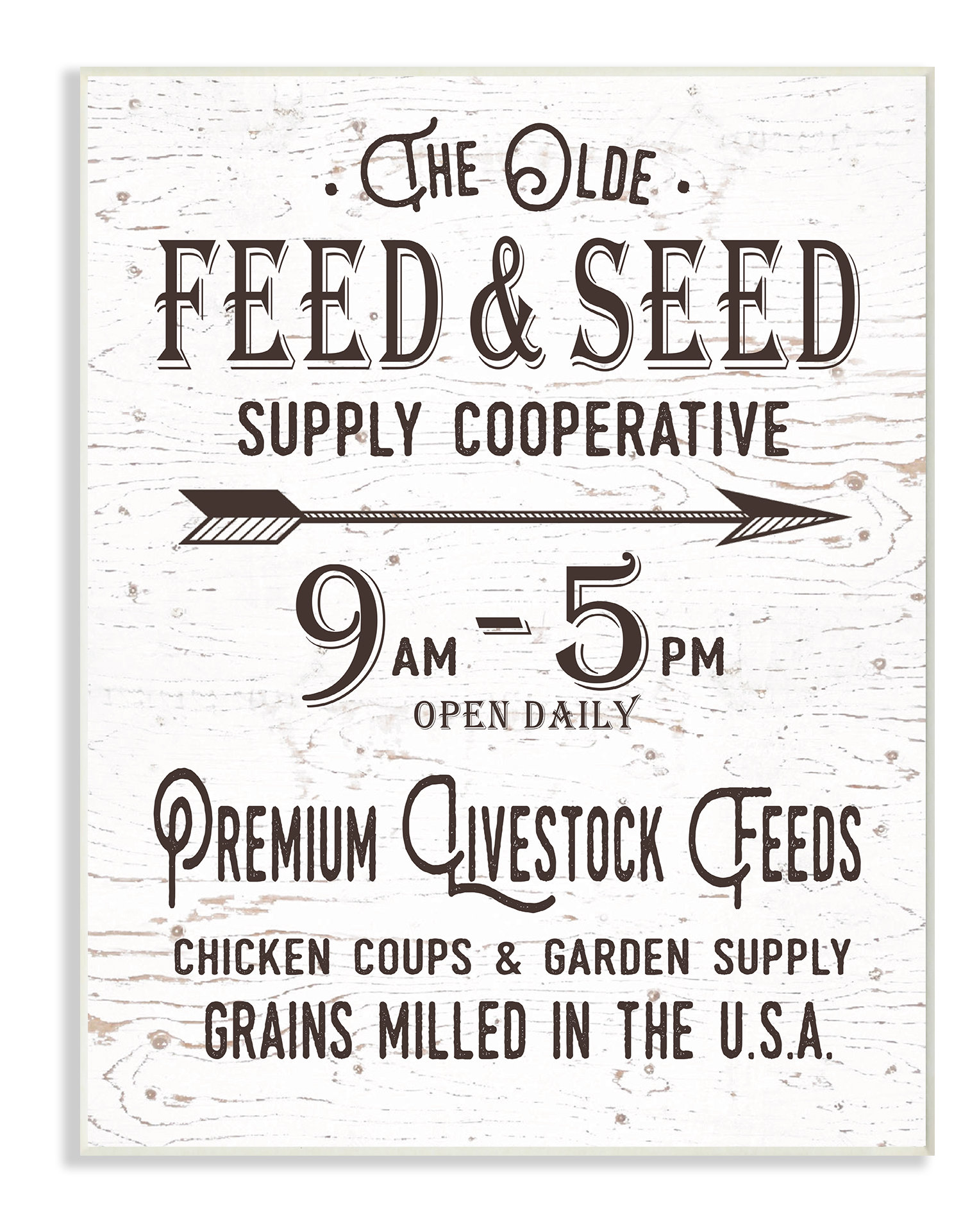 Stupell Industries The Old Feed and Seed Co-Op Sign - Textual Art Print ...