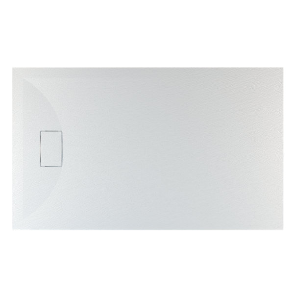 FineYou 60"W x 36"D Solid Surface Curbless Shower Base with Side Drain ...