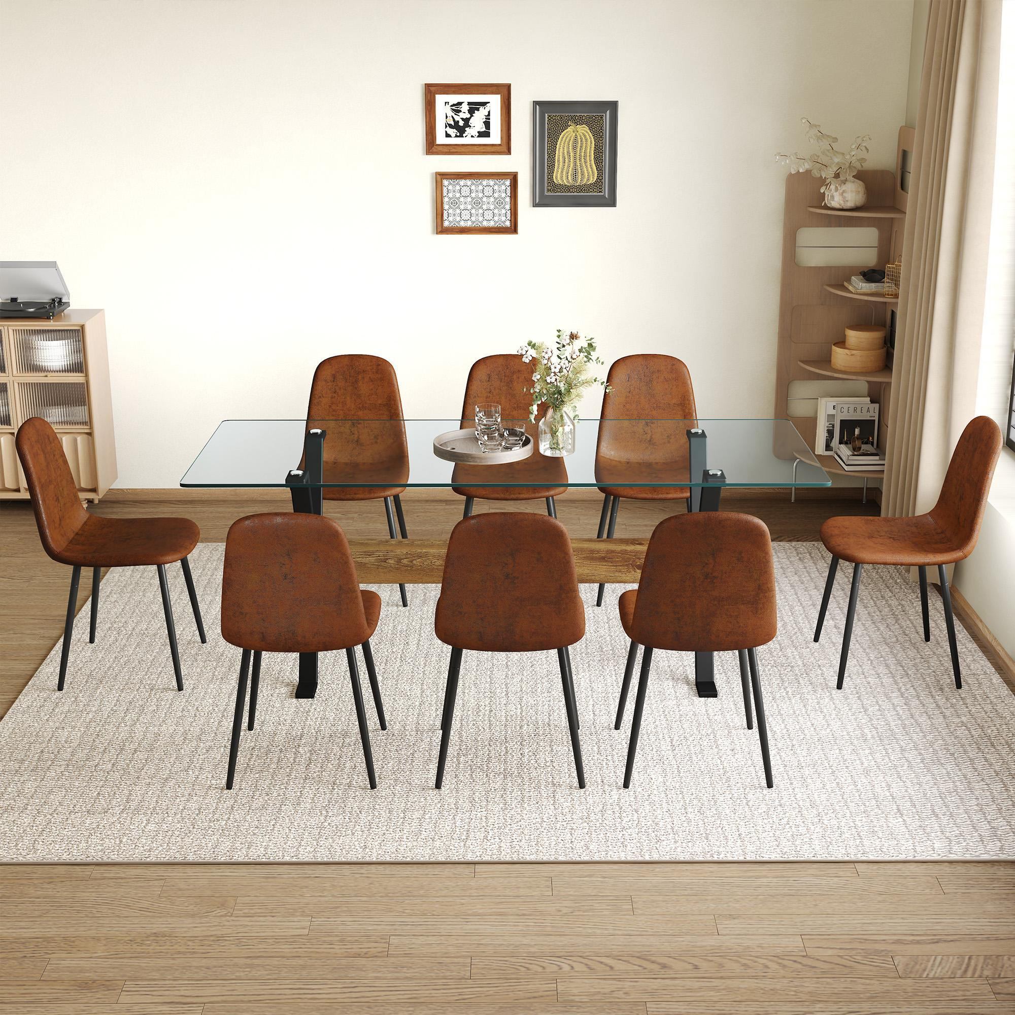 Hokku Designs Table and chair set.79"x31.5" with X-shaped Black Metal ...