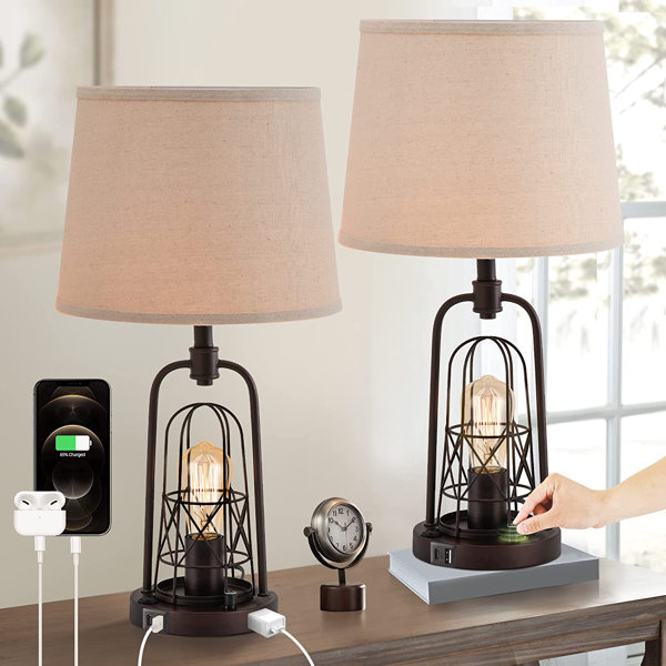 Longshore Tides Arlin Metal USB Table Lamp | Wayfair