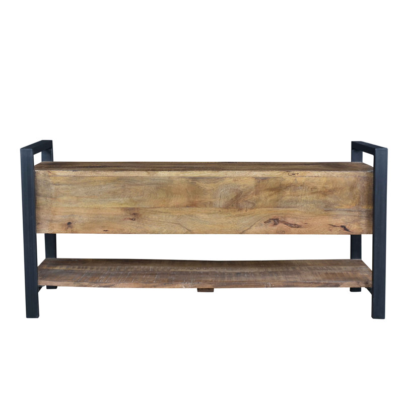 Union Rustic Hanks Wood Storage Bench | Wayfair