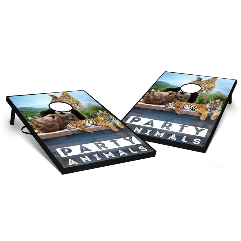 East Urban Home 2' X 3' Party Animals Tailgate Size Cornhole Set | Wayfair