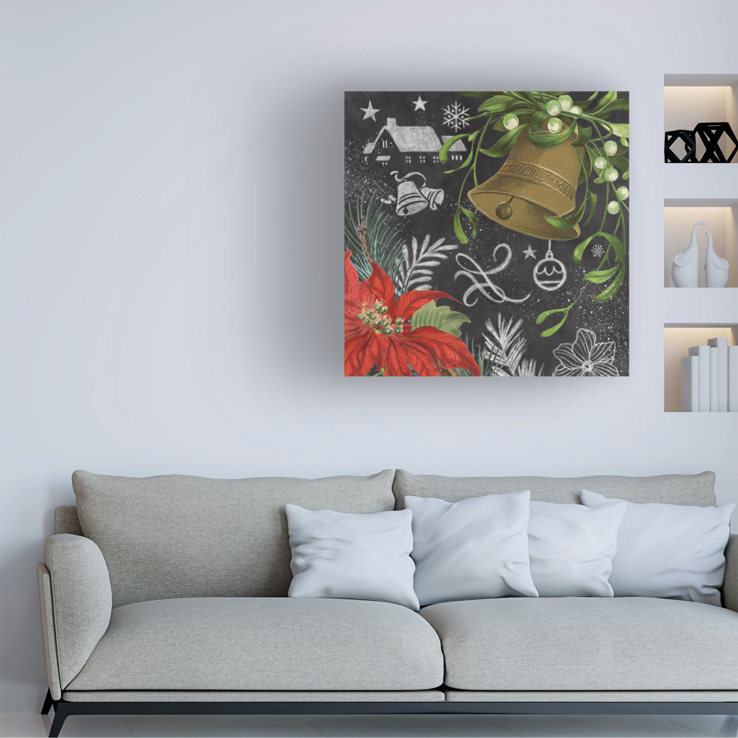 Trademark Fine Art Mary Urban Vintage Holiday Chalk IV Canvas Wall Art ...