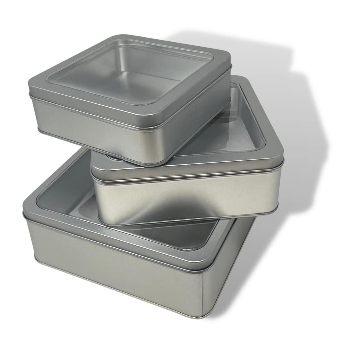 Rebrilliant 3 Metal Cookie Tins With Lids | Set Of 3 Nested Metal ...