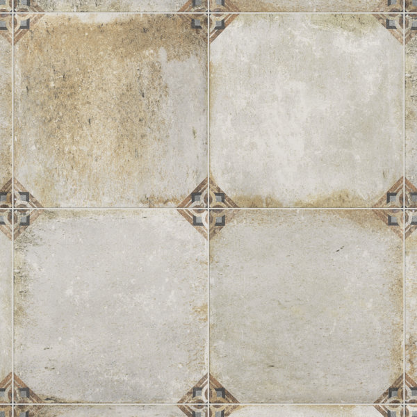 Merola Tile DAnticatto Décor Savona 9" x 9" Porcelain Patterned Wall ...