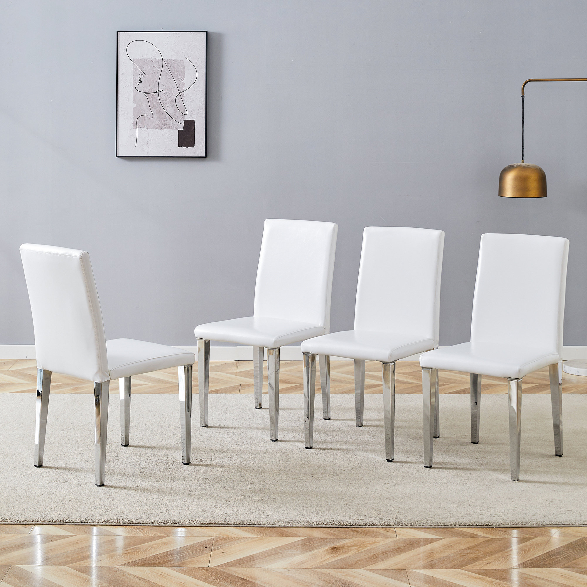 Wrought Studio Four Comfortable And Versatile Technology Fabric Dining ...