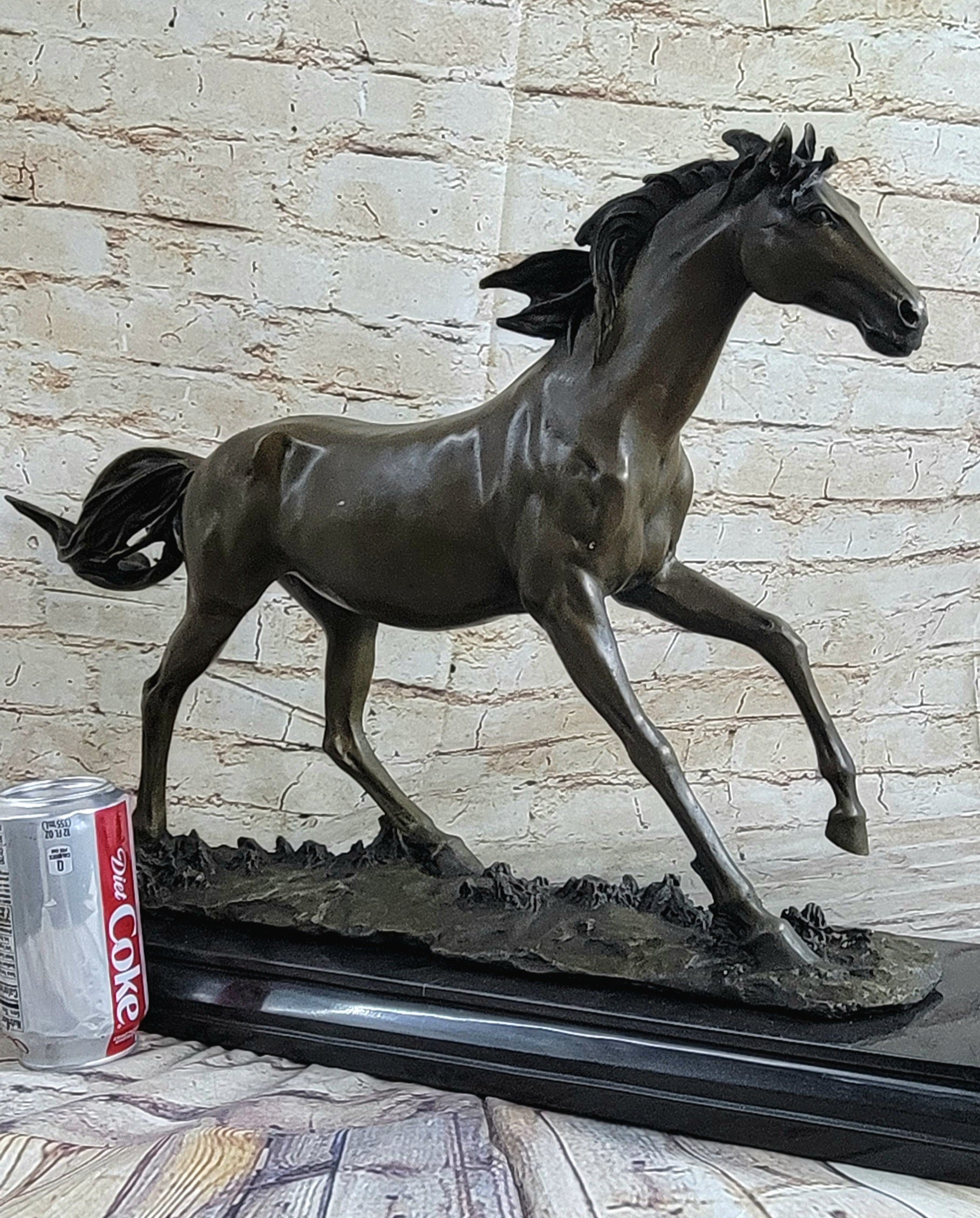 Canora Grey Tenille Galloping Stallion Horse Bronze Statue Sculpture ...