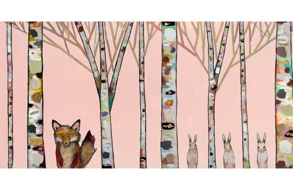 GreenBox Art 'Fox and Rabbits' - Wrapped Canvas Painting Print | Wayfair