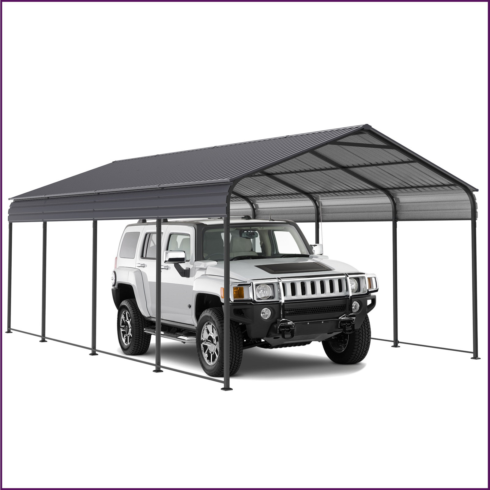 babevy 12x20 Ft Metal Carport Canopy, All-weather Heavy Duty Carport ...