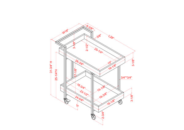 17 Stories Obrian Metal Bar Cart & Reviews | Wayfair
