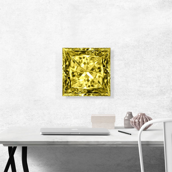 ARTCANVAS " Yellow Princess Cut Diamond Jewel " - Wayfair Canada