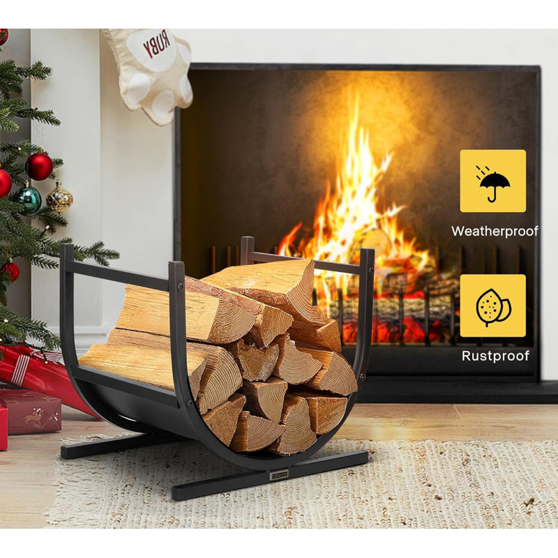 DOFLIC Decorative Heavy Duty Firewood Storage Log Rack Wood Holder ...