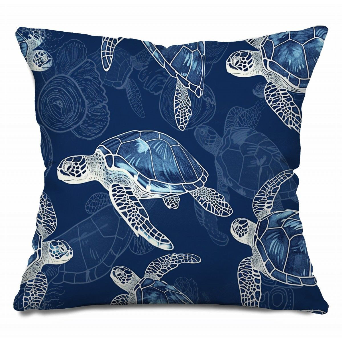 VisionDecor Turtles Throw Pillow, Marine life Cotton Twill Pillows ...