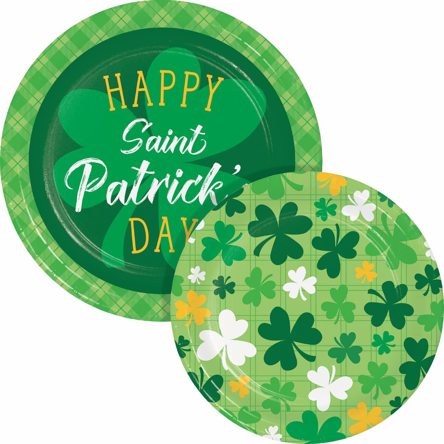 Creative Converting Shamrock and Roll Paper Plates Kit, Serves 8 ...