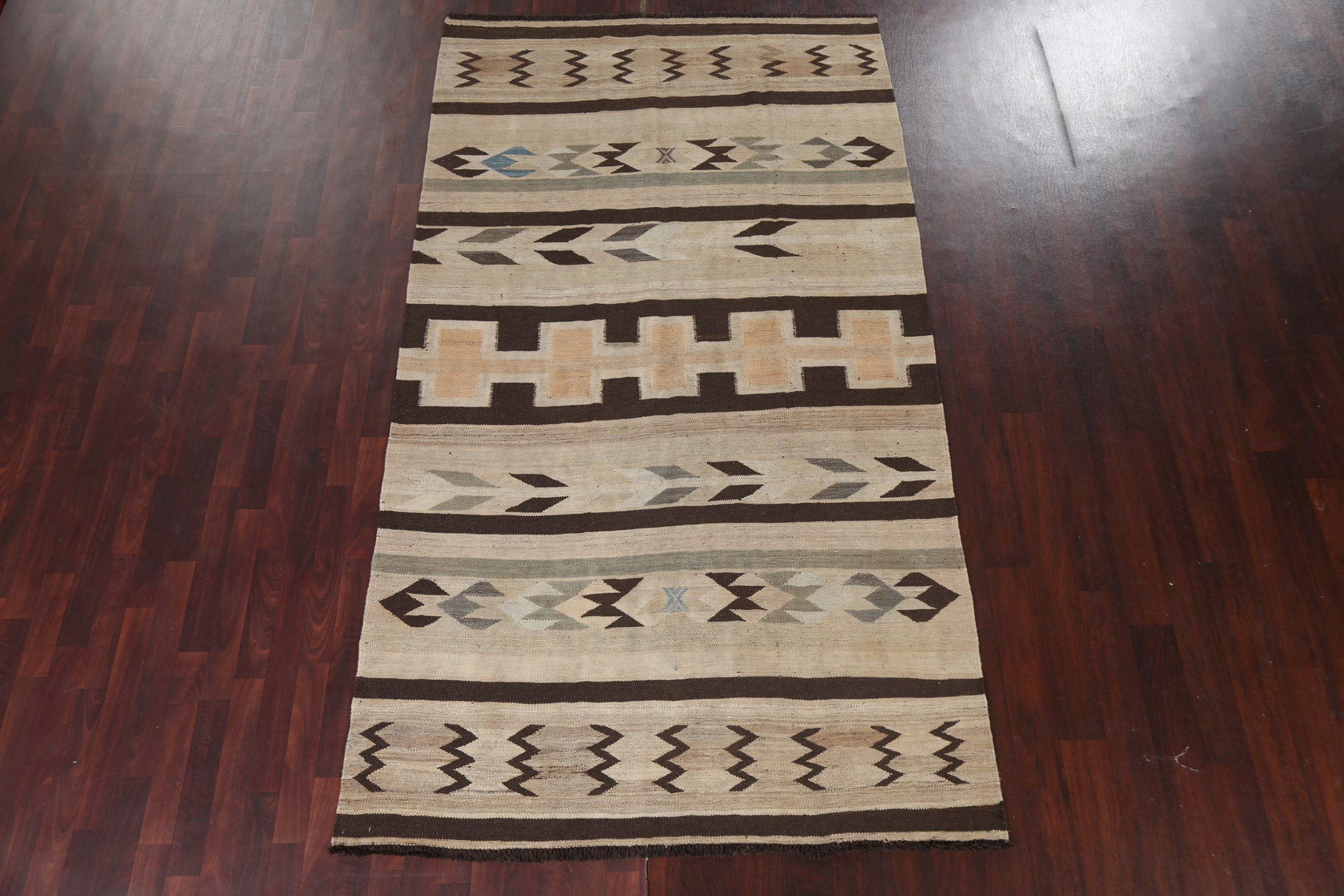 Rugsource Rectangle 5'6" x 9'9" Natural Dye Wool Kilim Geometric Area ...