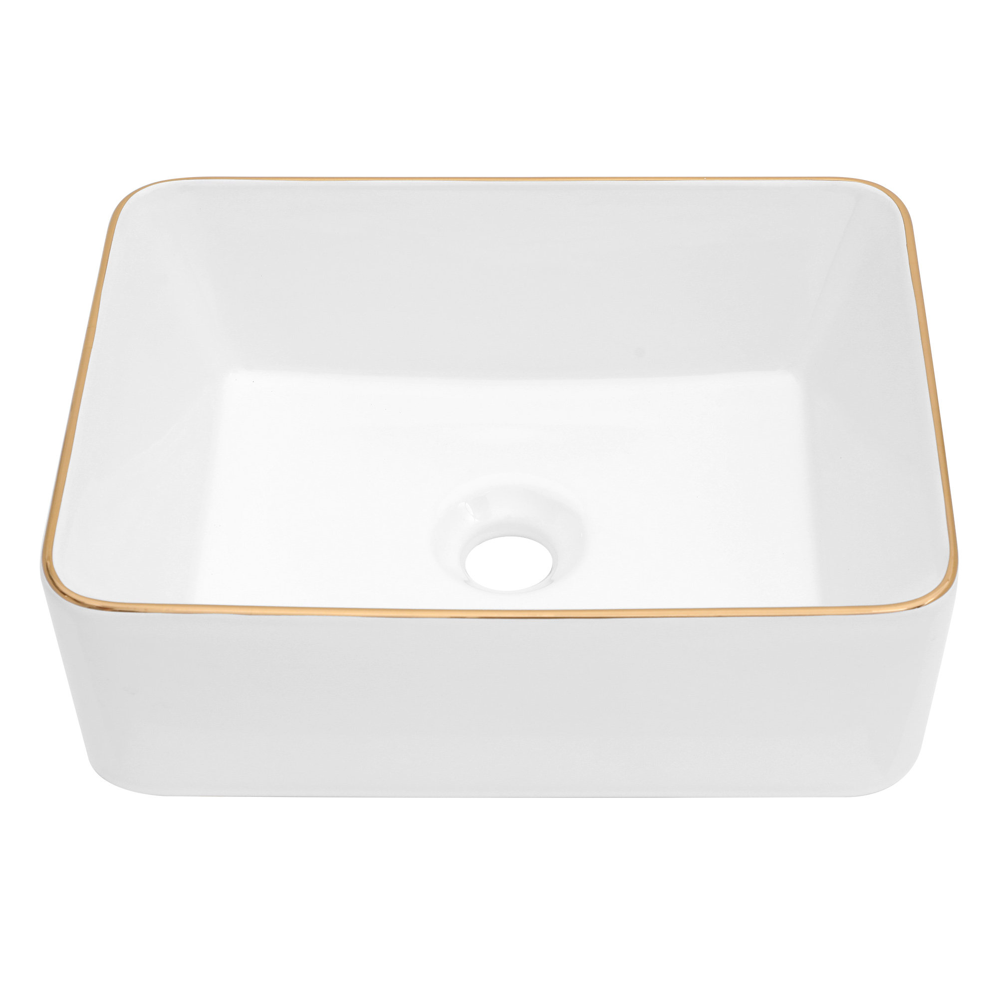 Logmey 19 x 15 Inch Ceramic Rectangular Vessel Bathroom Sink Above ...