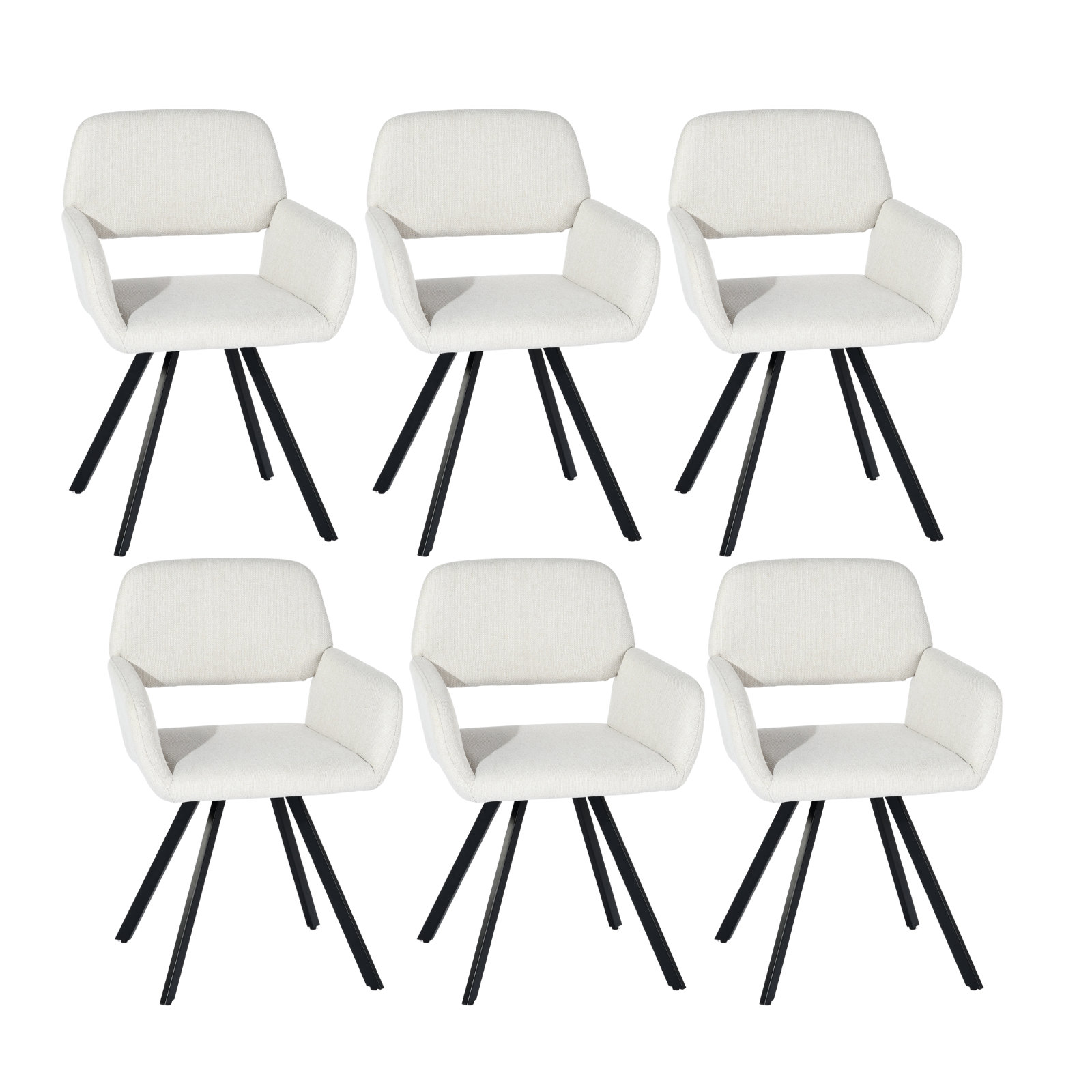 39F inc Swivel Upholstered Reception Chairs with Black Metal Legs ...