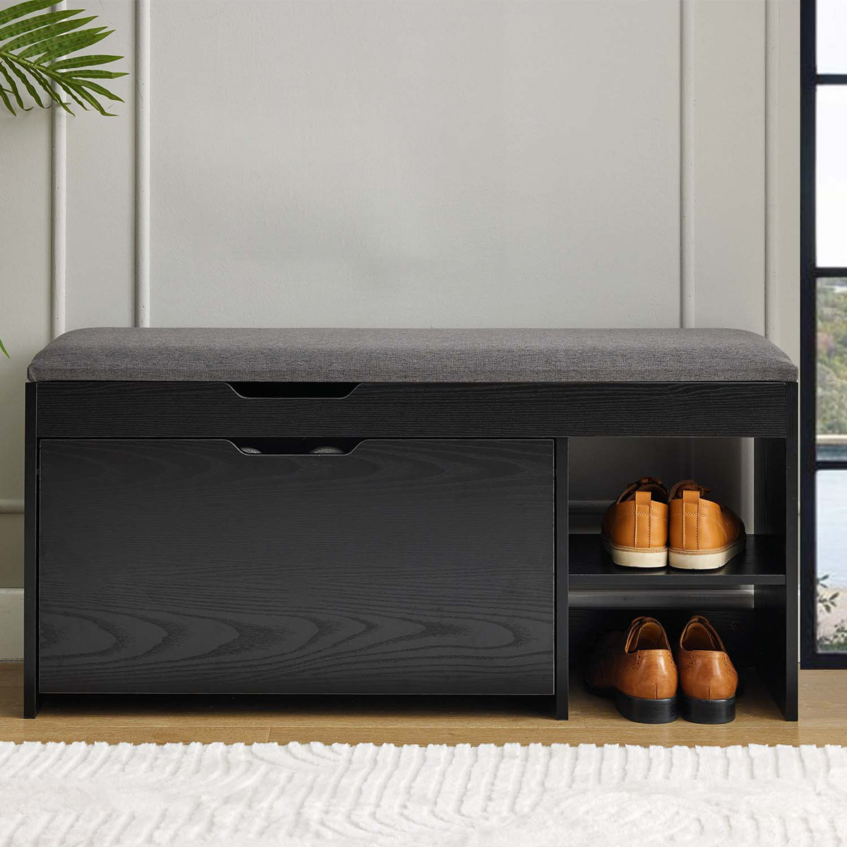 Latitude Run® Shoe Storage Bench, Shoe Bench With Cushion Seat, Shoe ...