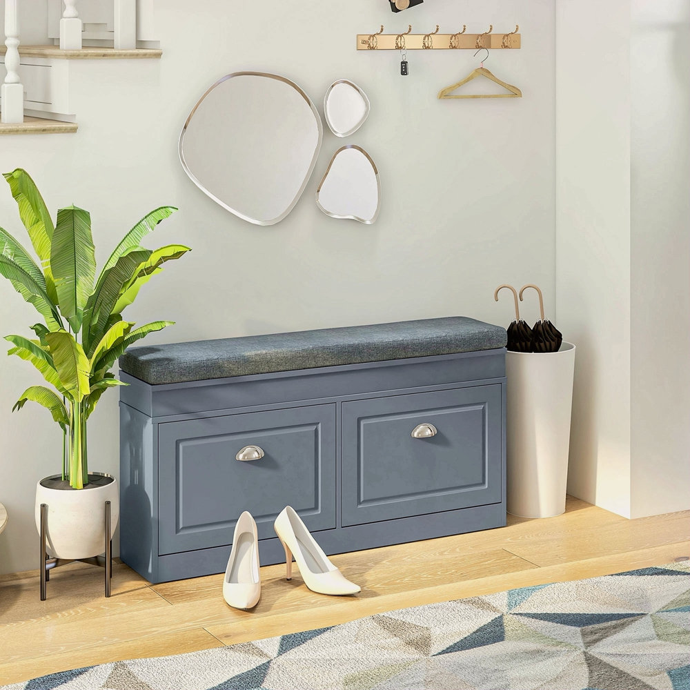 Ebern Designs Modern Shoe Rack Bench For Entryway, Storage Organizer ...