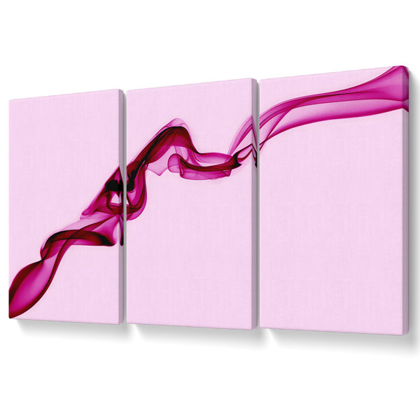 Ivy Bronx Baby Pink Silk Canvas 3 Panel Set | Wayfair.co.uk