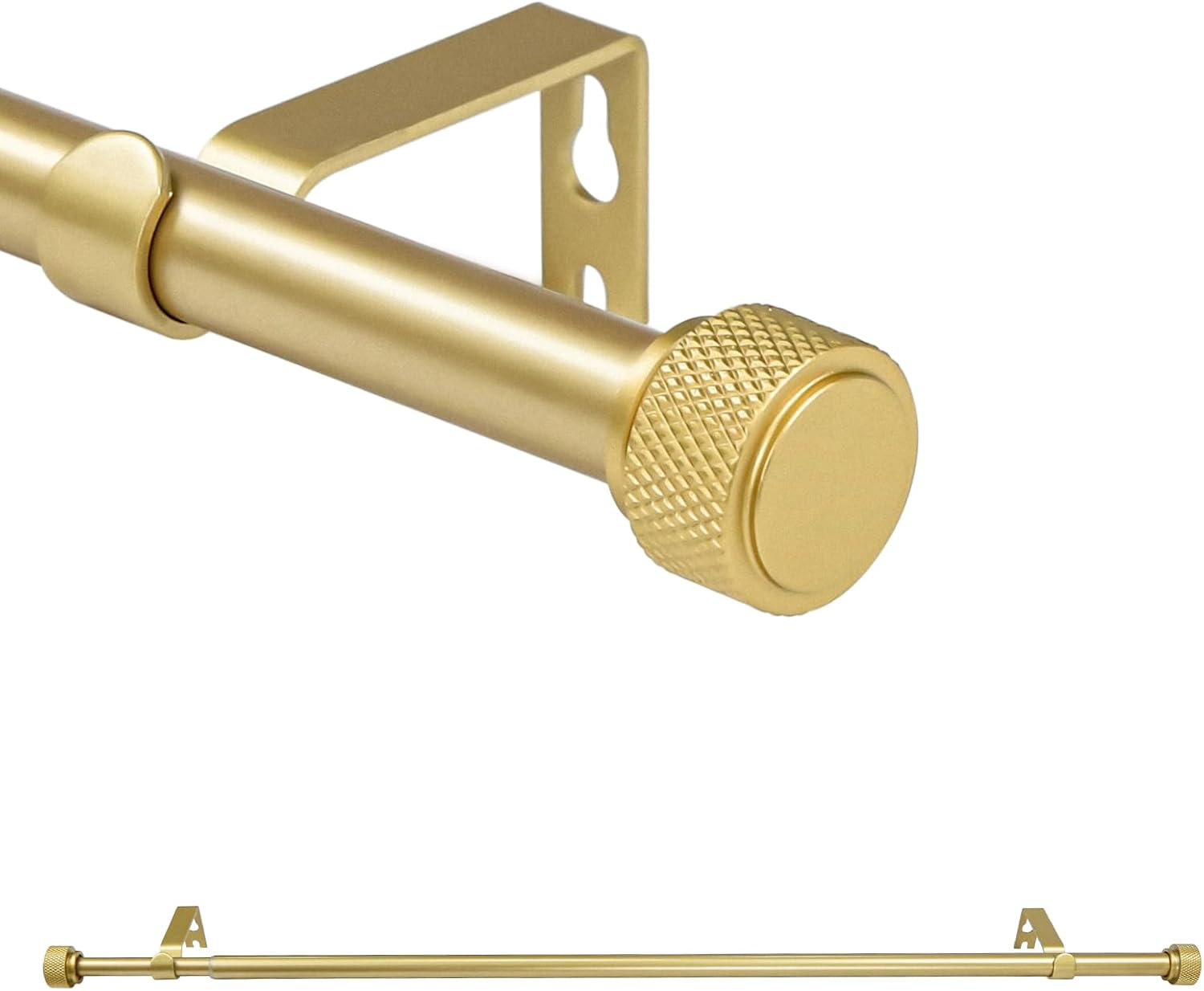 Mercer41 5/8" Diameter Adjustable Single Drapery Curtain Rod Set with ...