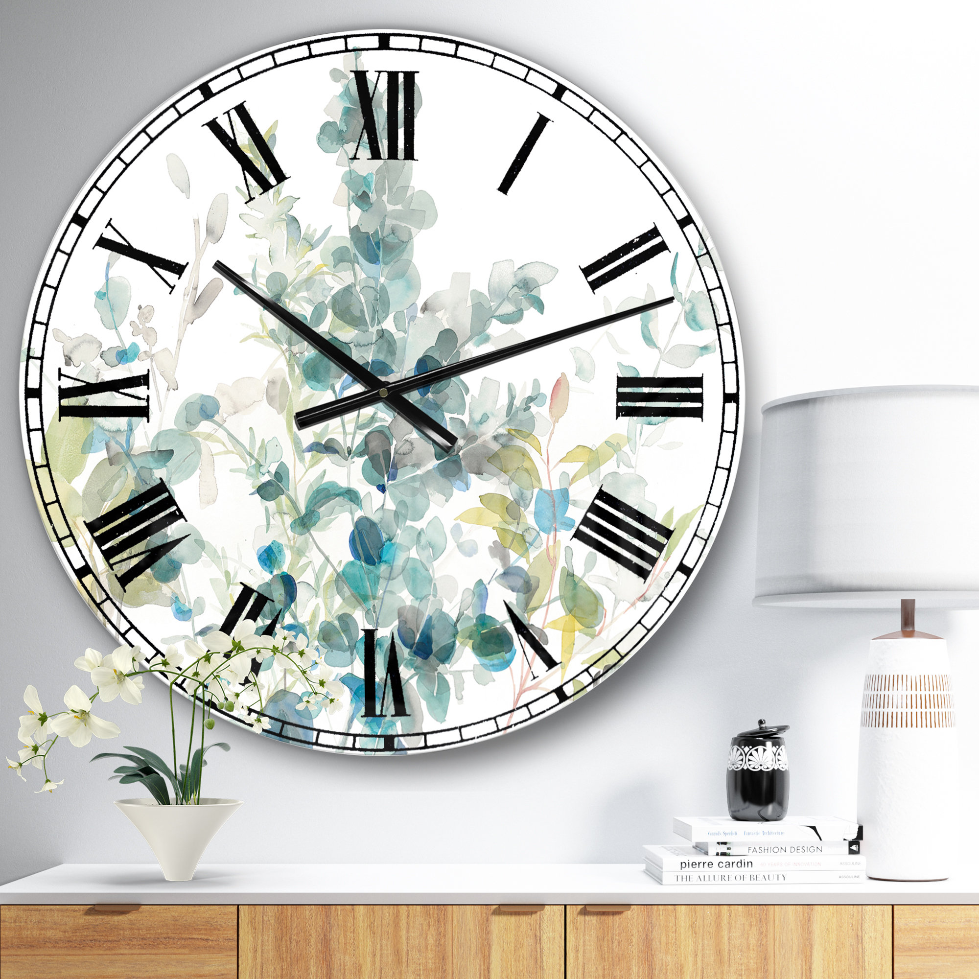 East Urban Home Oversized Eucalyptus Natural Element Wall Clock ...