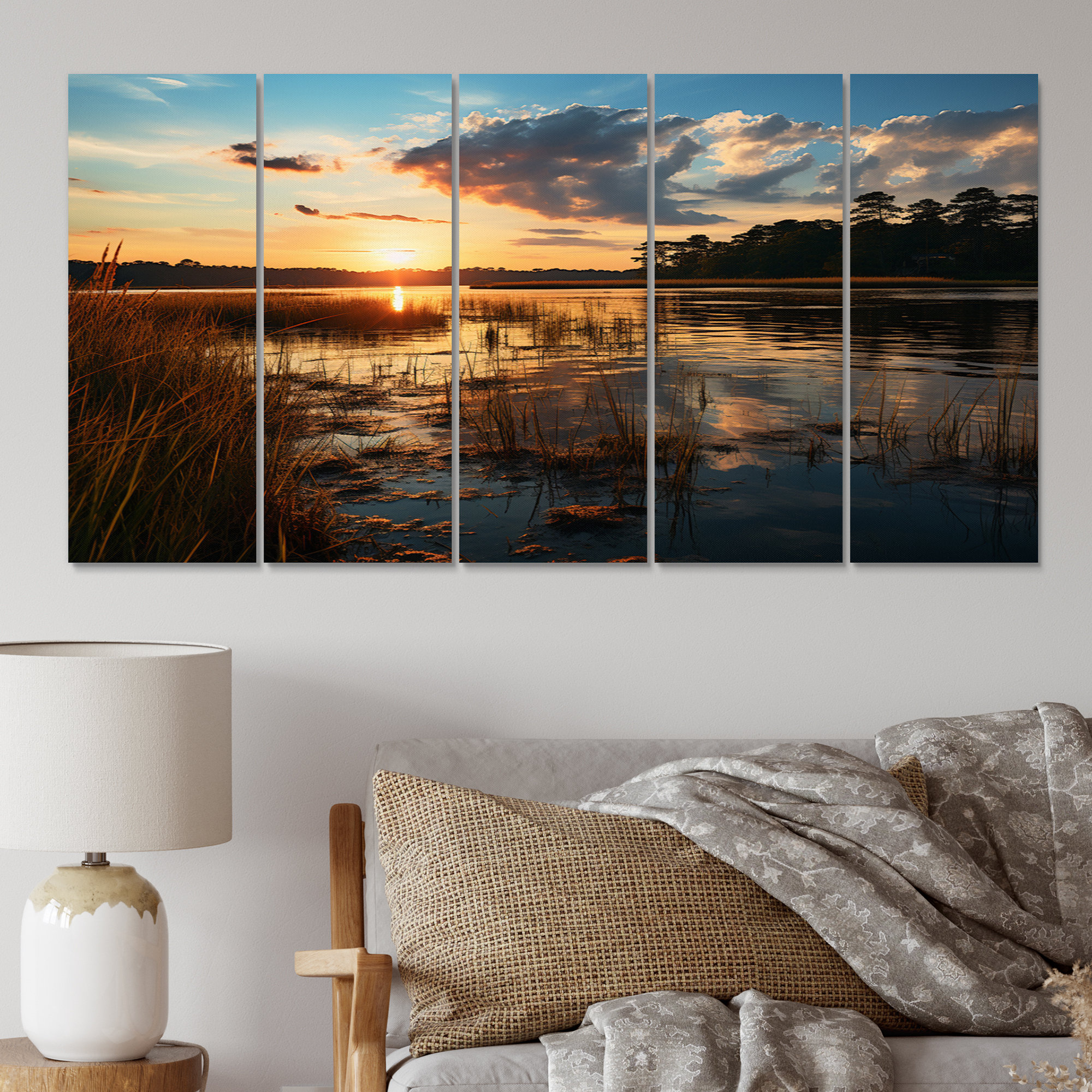 Highland Dunes Delaware Coastal Landscape III On Canvas 5 Pieces Print ...