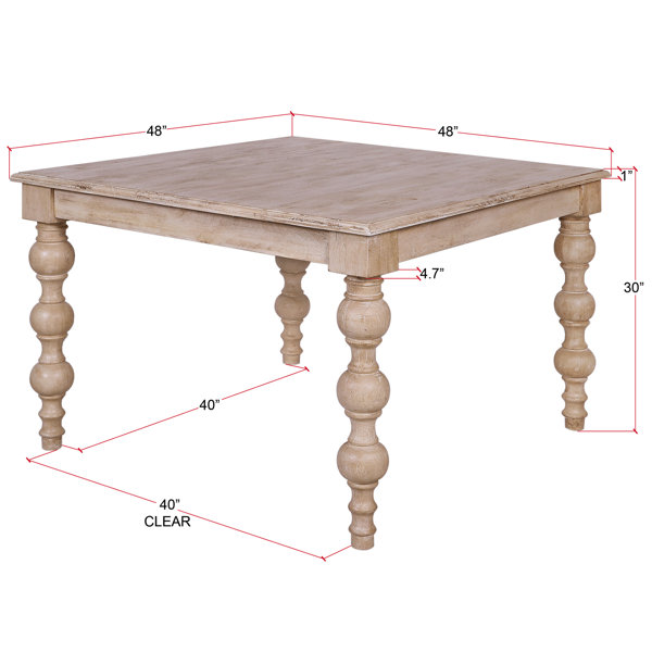 Alcott Hill® Atifa 48'' Solid Wood Square Dining Table & Reviews | Wayfair