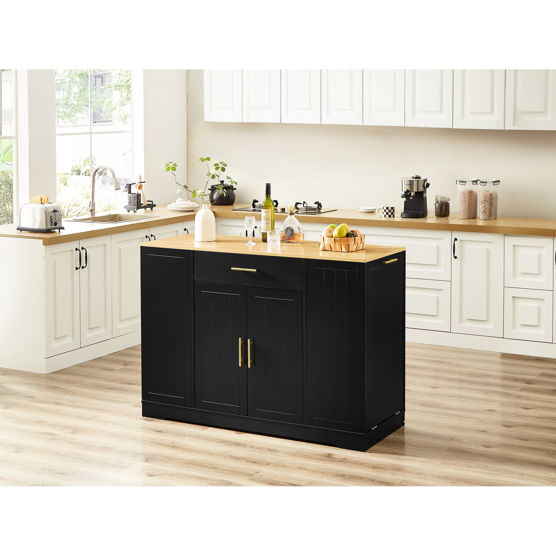 Lark Manor™ Kitchen Island With Trash Can Storage, Drawer, And ...