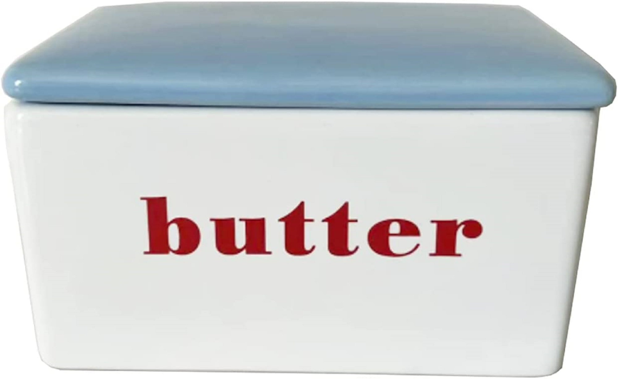 Prep & Savour Ceramic Butter Box, Red, White & Blue - Vintage Butter ...