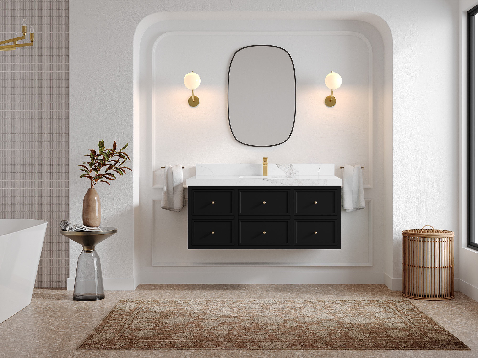 Willow Collections Roswell Floating 48'' Single Bathroom Vanity with ...