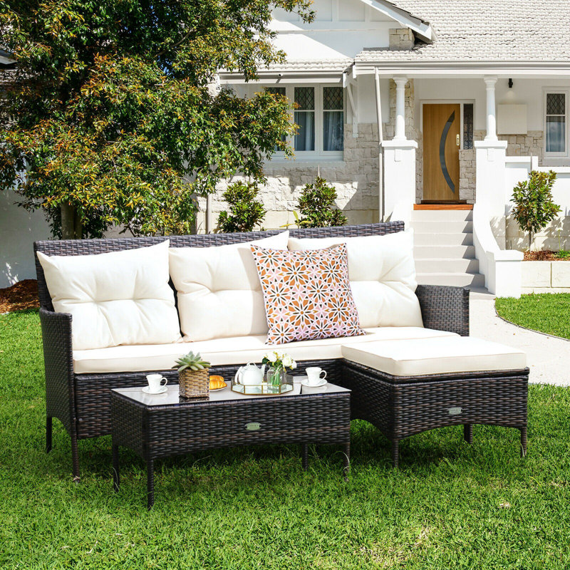 Costway 3 Piece Sofa Seating Group with Cushions & Reviews | Wayfair