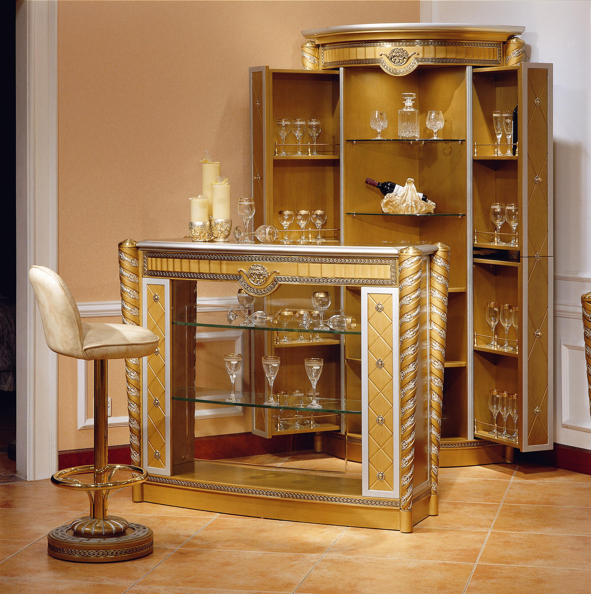 Infinity Furniture Import Zeus Gold Bar Table | Wayfair