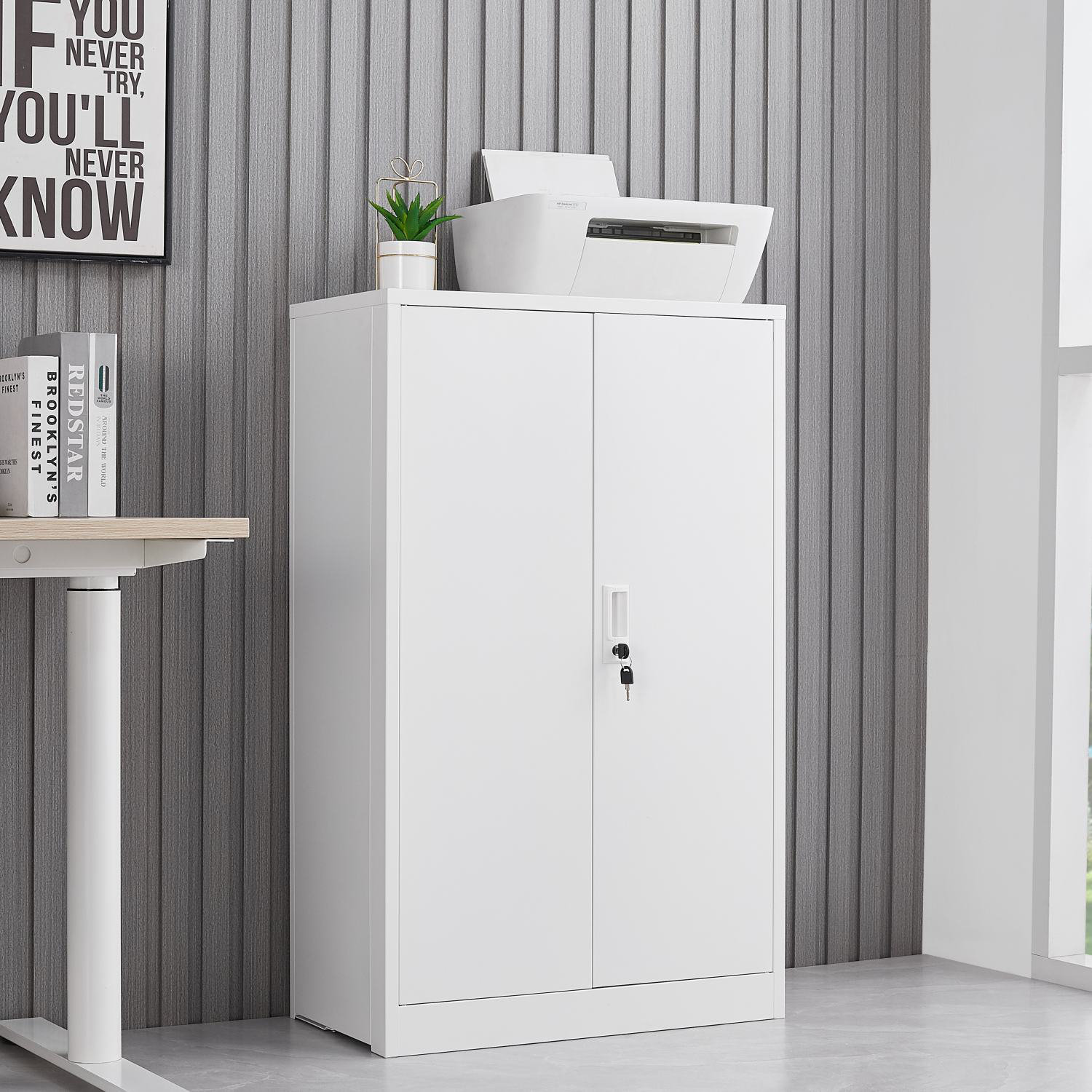 Inbox Zero Metal Storage Cabinet,lockable 42" Steel Storage Cabinet ...